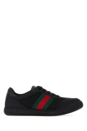 Gucci Leather And Fabric Screener Sneakers - Black