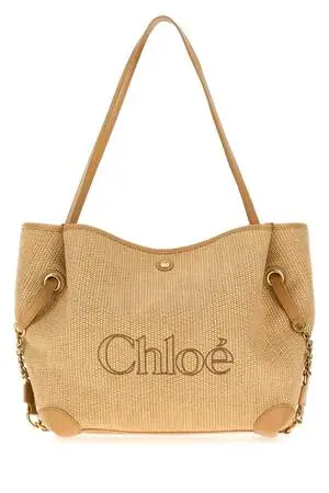Chloé Raffia Clover Shopping Bag - Brown