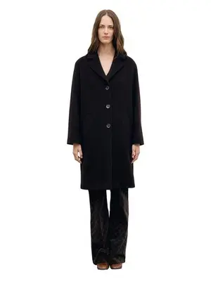 Gerard Darel Aelis Angora Blend Collared Overcoat - Cinnamon