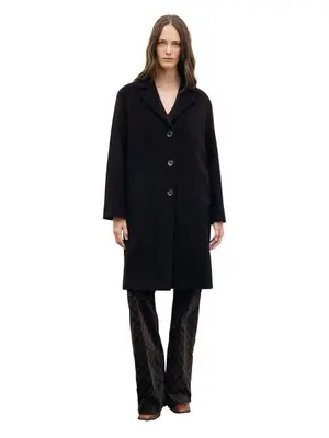 Gerard Darel Aelis Angora Blend Collared Overcoat - Cinnamon
