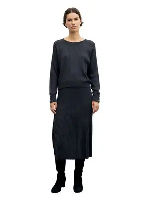 Gerard Darel Rita Ribbed Openwork Knit Sweater