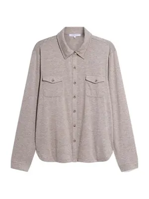 Gerard Darel Barba Button Front Shirt - Beige
