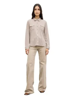 Gerard Darel Barba Button Front Shirt - Beige