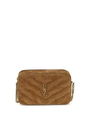 Saint Laurent Camera Loulou Matelassé Suede Shoulder Bag - Brown