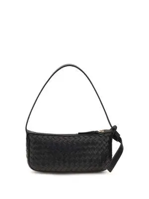 Bottega Veneta Intrecciato Leather Shoulder Bag - Black