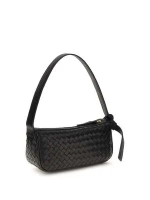 Bottega Veneta Intrecciato Leather Shoulder Bag - Black