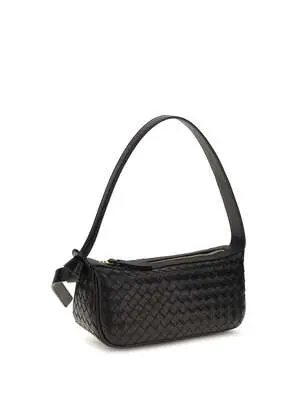 Bottega Veneta Intrecciato Leather Shoulder Bag - Black