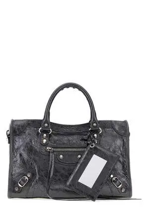 Balenciaga Leather Small Le City Handbag - Silver