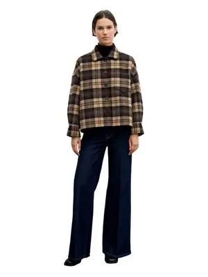 Gerard Darel Oversized Cropped Long Sleeve Shacket