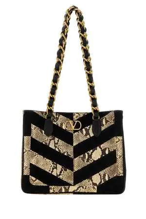 Valentino Garavani Leather And Suede Le Seine Shopping Bag - Multicolor