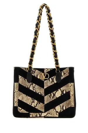 Valentino Garavani Leather And Suede Le Seine Shopping Bag - Multicolor