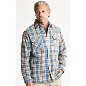 JACHS Brushed Flannel Overshirt Blue
