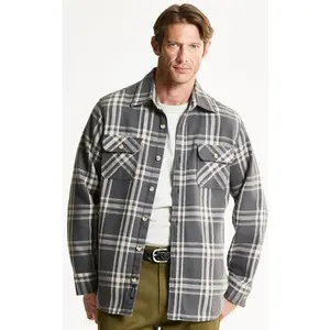 JACHS Brushed Flannel Overshirt Dark Grey