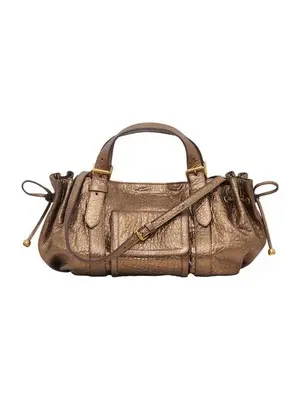 Gerard Darel 18h Leather Metallic Handbag - Golden