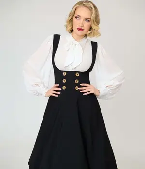 Unique Vintage Corset Pinafore Skirt