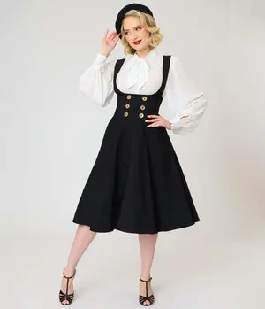 Unique Vintage Corset Pinafore Skirt