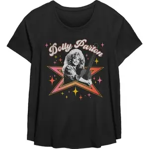 DOLLY PARTON Distressed Bright Star Short Sleeve T-shirt