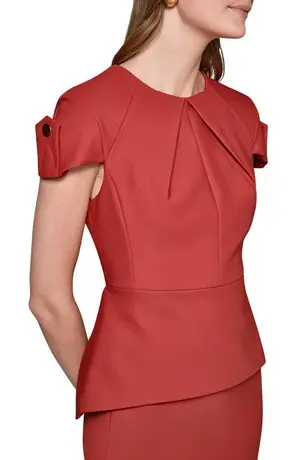 Donna Karan New York Structured Peplum Top - Sunbaked