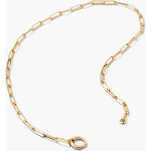 Mejuri Paperclip Chain Charm Necklace - Yellow Gold
