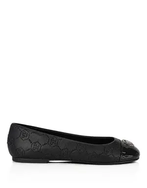 Philipp Plein Nappa Leather Ballerina Flats Monogram Strass