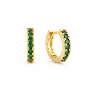 ERIN MCDERMOTT JEWELRY Gemstone And Gold Huggies