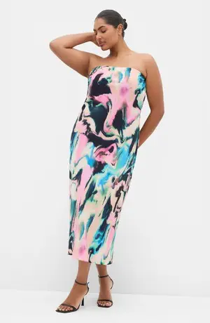 City Chic Strapless Maxi Dress