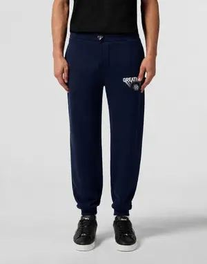 Philipp Plein Fleece Joggers Greatness Men Navy