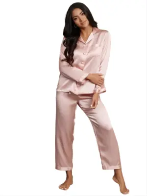 SILKSILKY Pure Silk Long Sleeve Pajamas - Pink