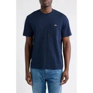 Lacoste Croc Logo Cotton Pocket T-shirt - Navy Blue