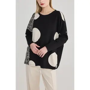 LUUKAA Saga Mixed Printed Top - Black