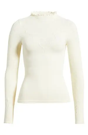 Free People Intimately Fp Mixed Feelings Mock Neck Top - Clean Ivory
