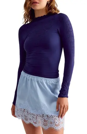 Free People Intimately Fp Mixed Feelings Mock Neck Top Dark Magic