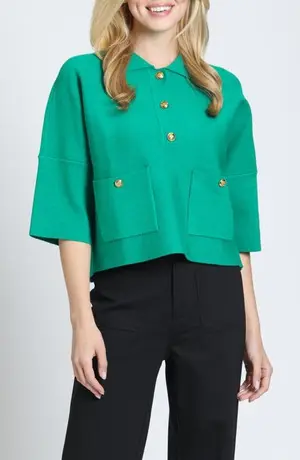 APNY Pocket Polo Sweater - Emerald