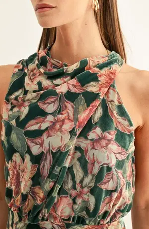 Adelyn Rae Veda Floral Burnout Maxi Dress