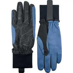 KESSLER Performance Touchscreen Gloves With Leather Palm - Black/blue