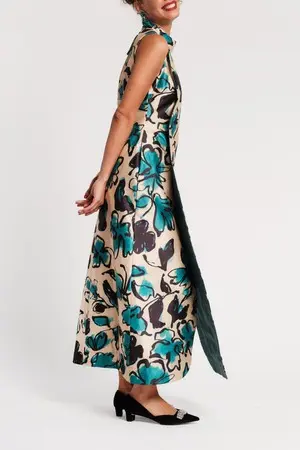FRANCES VALENTINE Carlyle Maxi Dress Abstract Meadow