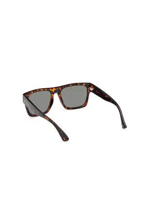 HARLEY-DAVIDSON Flat Top Square Acetate Sunglasses - Dark Havana/green