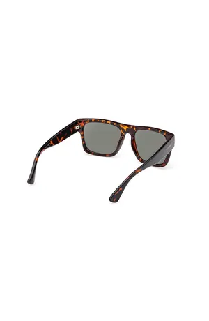 HARLEY-DAVIDSON Flat Top Square Acetate Sunglasses - Dark Havana/green