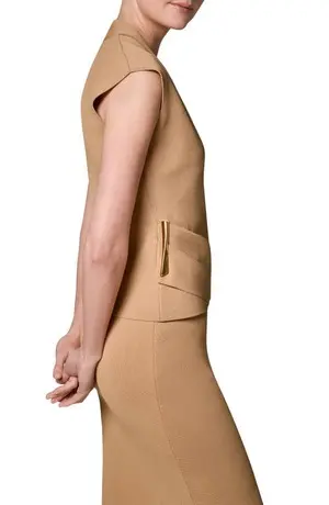 Donna Karan New York Faux Wrap Sweater - Fawn