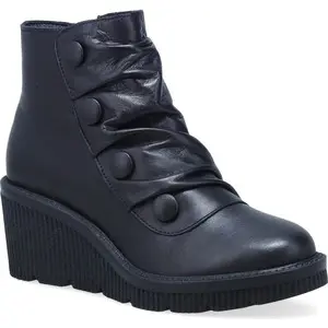 Miz Mooz Alice Leather Wedge Bootie Black