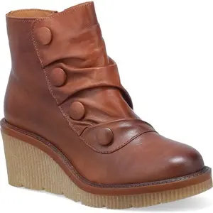 Miz Mooz Alice Leather Wedge Bootie - Brandy