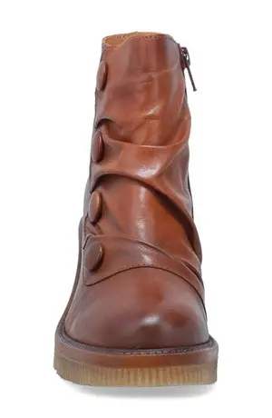 Miz Mooz Alice Leather Wedge Bootie - Brandy