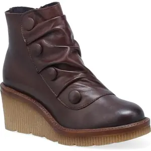 Miz Mooz Alice Leather Wedge Bootie Brown