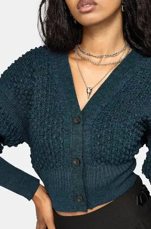 DISTURBIA Valene Dragon Scales Knit Cardigan