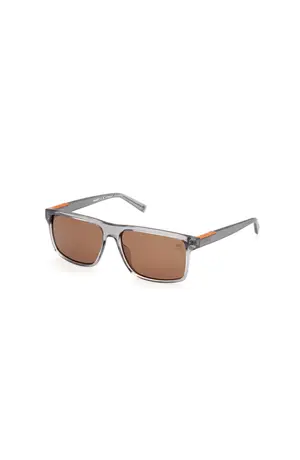 Timberland Slim Rectangular Polarized Sunglasses - Grey/brown