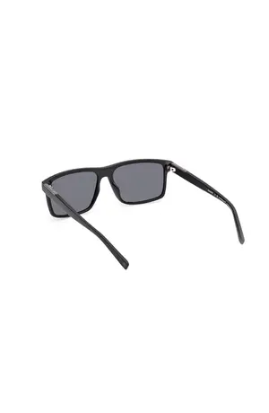 Timberland Slim Rectangular Polarized Sunglasses - Matte Black/smoke