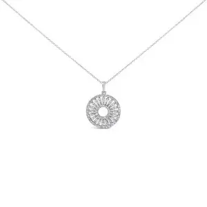 HAUS OF BRILLIANCE Sterling 1 1/6 Cttw Diamond Openwork Medallion Pendant Necklace - Silver