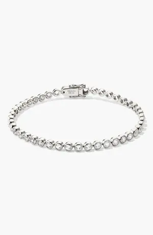 Mejuri Bezel Sapphire Tennis Bracelet - Sterling Silver