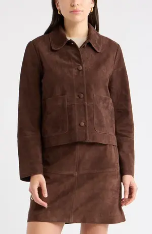 Caslon Suede Leather Jacket