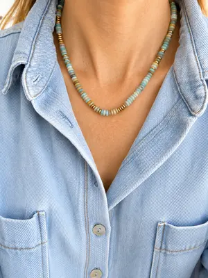 ERIN MCDERMOTT JEWELRY Fields Of Gold Gemstone Beaded Necklace
